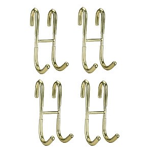 4 Pack Shower Glass Door Hook, Golden Towel Hooks for Bathroom, 304 Stainless Steel Rack Hooks Drilling-Free Hanger