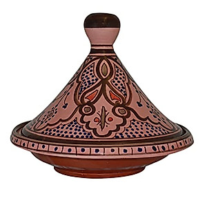 Moroccan Handmade Serving Tagine Exquisite Ceramic With Vivid colors Original Medium 10 inches Across