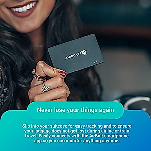 AIRBOLT Card Tracker - Rechargeable Bluetooth Tracker Locator - Wallets, Suitcase, Purses, Backpacks, Luggage Finder - Water Resistant, 780ft Range, Separation Alerts, Control with Smartphone