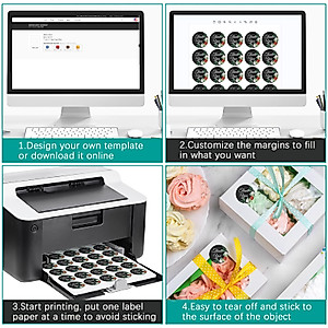 Address Labels 1-1/2” Round for Laser and Inkjet Printers - 25 Sheets, 30 Labels Per Sheet 750 Blank Matte White Sticker Paper for Organization, Labeling, Inventory Management, Product Branding