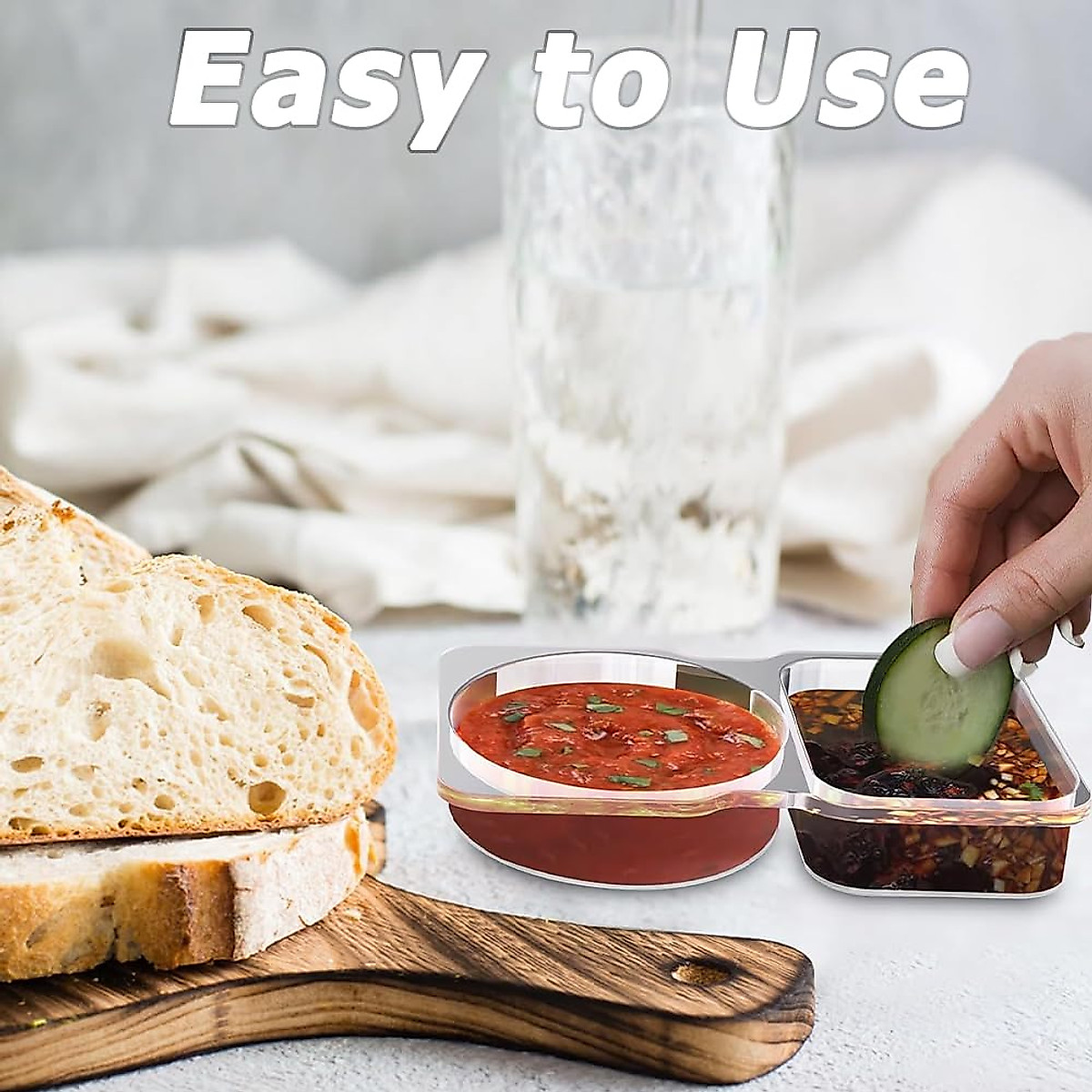 SEILETOO 40PCS Double Compartment Condiment Containers with Lids, 2025 New Disposable 2 Compartment Snack Containers, Plastic Bento Boxes for Office,Picnic,Microwave Safe