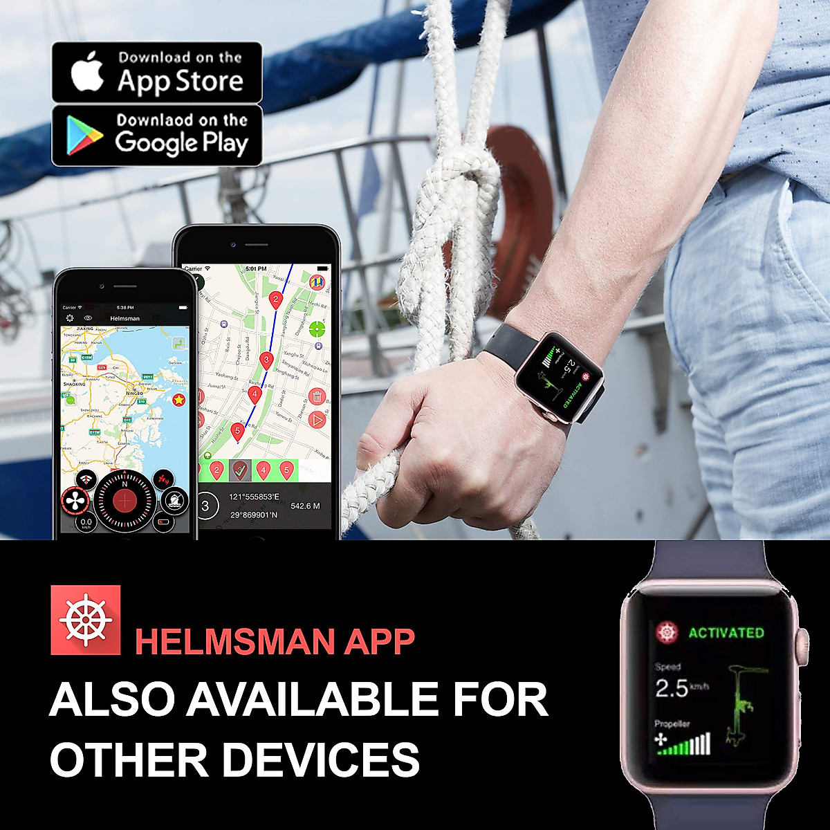 PARKHO HASWING Electric Trolling Motor – 12V 48" 55lbs Cayman GPS Anchor Control Shaft Bow Mount Fishing Boat Saltwater Freshwater with Wireless Remote Quick Release Bracket Foot Controller