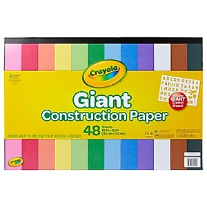 Crayola Giant Construction Paper Pad 18"X12"-48 Sheets W/Stencil