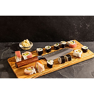 Traditional Japanese Professional Santoku Kitchen Chef Knife – Premium 7-inch High Carbon Stainless Steel Ultra Sharp Knife with High Corrosive Resistance in a Double Bevel Edge, Best Home Kitchen