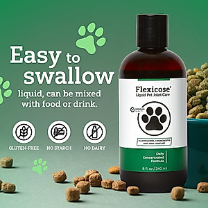 Flexicose Pet - Liquid Joint Care - 8 fl oz (2 Bottles) - Liquid Dog Treats with Glucosamine for Joint Pain Relief - Hip and Arthritis Support - Joint Supplement for Cats and Dogs