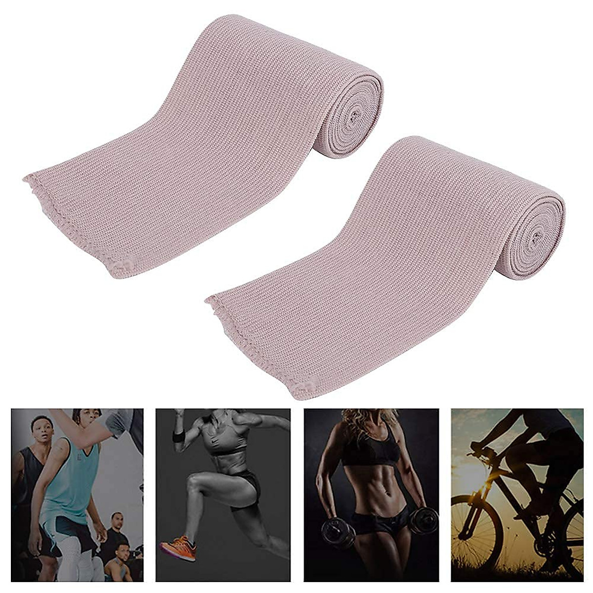 12 PCS Elastic Bandage Wrap,Bandage Compression Elastic Wound Dressing Comfortable for Sports Injury Emergency Aid Tool(7.5cm x 4.5m)