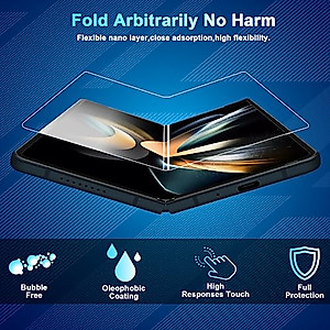 CWQZGUF [2Set 6PCS Galaxy Z Fold 4 5G Screen Protector, 2 Inner TPU Films + 2 Outer Tempered Glass + 2 Camera Lens Protecters, High Clarity, Anti-Shatter, for Samsung Galaxy Z Fold 4 5G