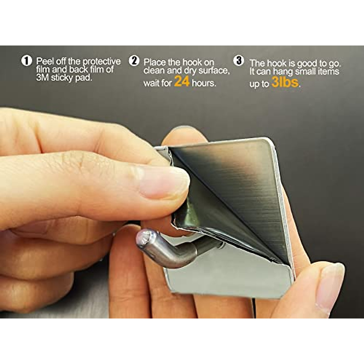 VIVII 6 Pack Adhesive Hooks, 3M Self Adhesive, Metal Wall Hooks Hanger Sticky Hooks for Keys Bags Bathrobe Clothes Hat Towel Garment Nickel, Kitchen Bath Room, Living Room, Office, No Drilling Needed