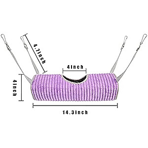 3 Pack Ferret Hanging Tunnel Hammock Warm Swinging Bed for Ferret Guinea Pig Sugar Glider Rats Squirrel Small Animal Hideout Tube Toys Cage Accessories (3 Pack)