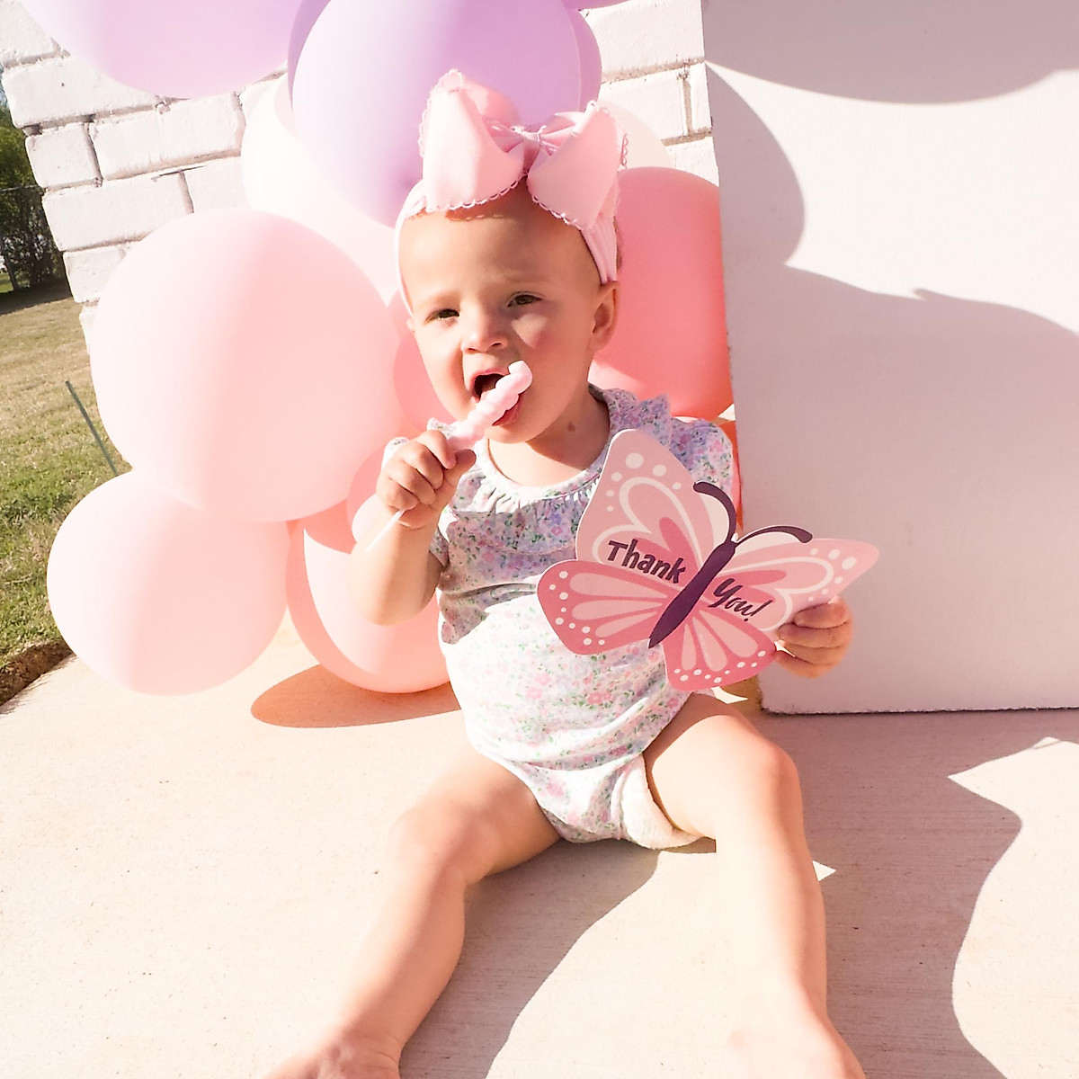 Big Dot of Happiness Beautiful Butterfly - Shaped Thank You Cards - Floral Baby Shower or Birthday Thank You Note Cards with Envelopes - Set of 12