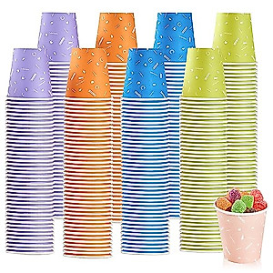 FIKSYK 600 Pack 3oz Disposable Paper Cups, Colorful Paper Cups, Small Mouthwash Cups,Drinking Cups, Mini Paper Cups for Parties, Picnics, Barbecues, Travel and Events