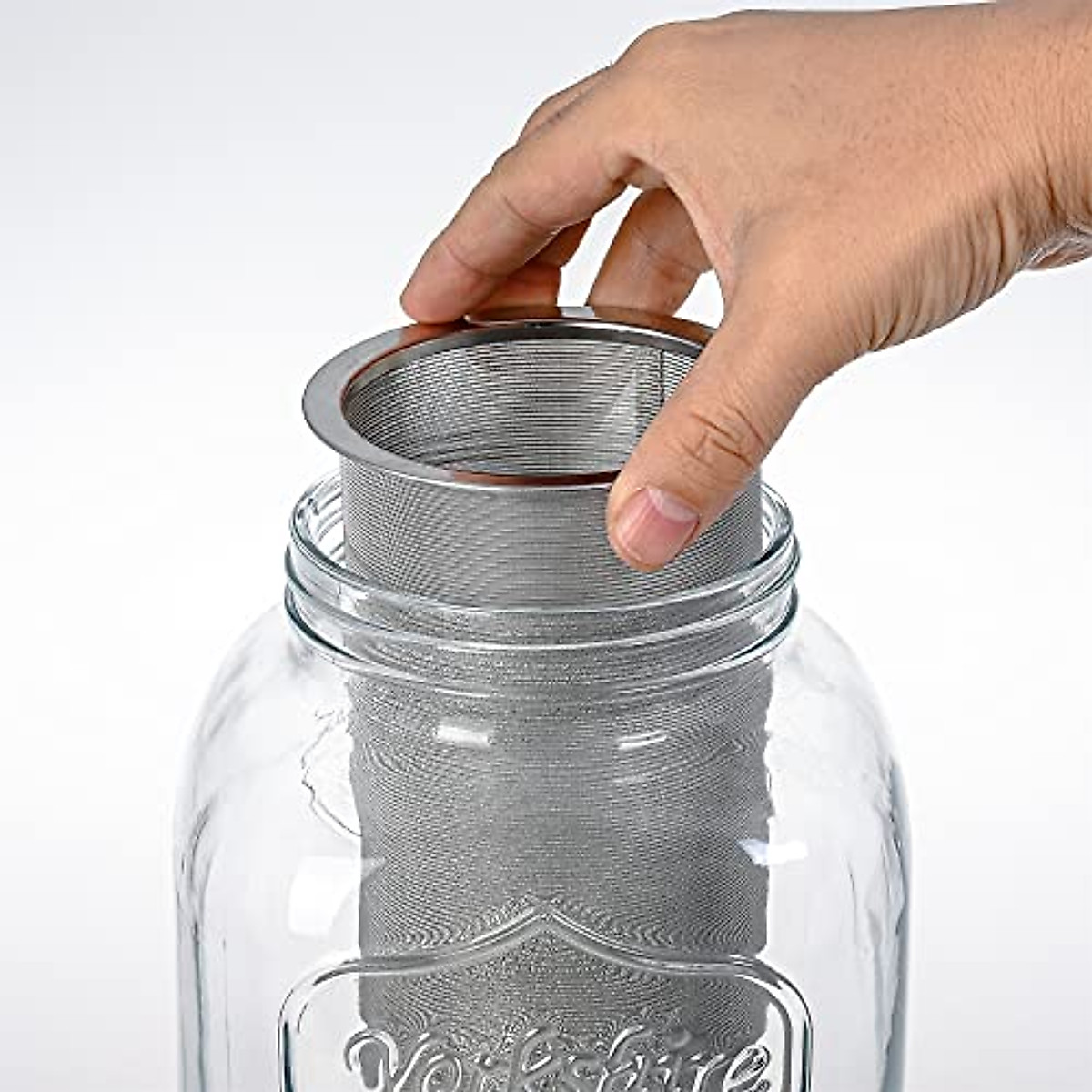 Hyperspace Cold Brew Pitcher, Cold Brew Maker, 1 Gallon Iced Coffee Maker, Cold Brew Mason Jar, Ice Tea Thick Glass Carafe with 3rd Generation Stainless Steel Mesh Filter