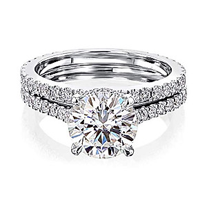 Kobelli 2ct Round Forever One Moissanite Fancy Hidden Halo Set - white-gold / 6.5
