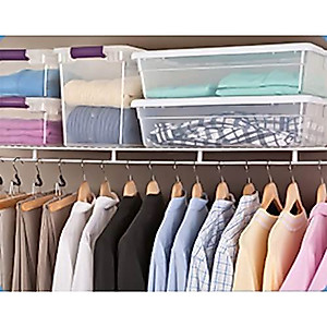 Sterilite 28 Quart Multipurpose Clear Plastic Stacking Storage Container Toe with Secure Lid for Under Bed or Closet Organization, 100 Pack