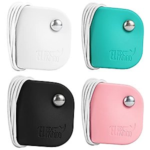 ELFRhino Cord Organizer Earbud Holder Earphones Headphones Winder Keeper Earbuds Case Storage Wrap Headset Keeper Cord Manager Cable Organizer(Blue+Pink+Black+White)