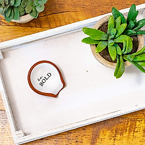 Be Bold Glossy Brown 2 x 3 Terra Cotta Decorative Countertop Spoon Rest