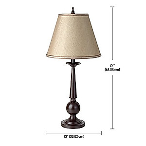 Globe Electric 12398 Set of Two 27" Table Lamps, Bronze Finish, Beige Shades