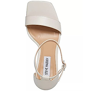 Steve Madden Women's TIAA Heeled Sandal, Bone Leather, 8