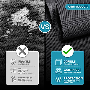 Lazebox 3 packs Garment Bags for Travel and Closet Storage with Zipper Pocket, Heavy Duty Waterproof Hanging Suit Bag with Handles for Suits, Coats, Jackets, Shirts