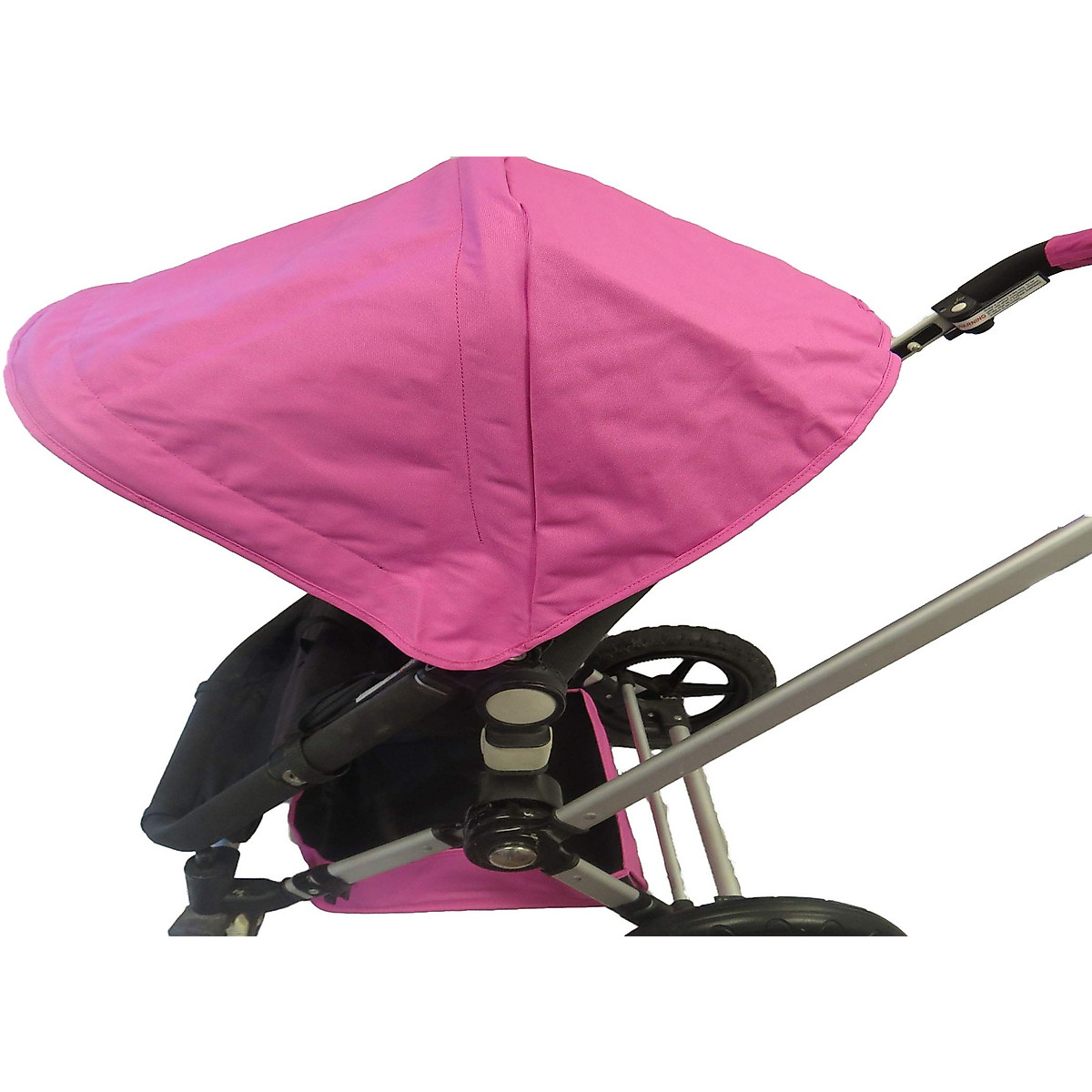 Pink Sun Shade Canopy and Large Under Seat Storage Basket Plus Free Handle Bar Covers for Bugaboo Cameleon 1, 2, 3, & Frog Baby Child Strollers