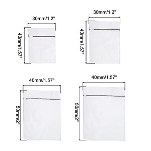 PATIKIL Universal Wash Bag Mesh Washing Cleaning Bag Zipper Clothes Shoes Bag 25x30mm,30x40mm, 40x50mm, 50x60mm for Washing Machine