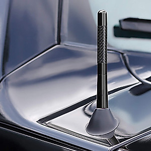Tecreddy Universal Car Antenna Mast Carbon Fiber Truck Vehicle Replacement Short Antenna 4.7 inch Compatible with Ford, Dodge, Jeep, Toyota, Nissan, Mazda