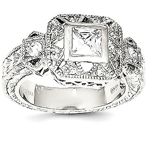 IceCarats 925 Sterling Silver Cubic Zirconia CZ Vintage Ring Size 6