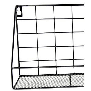 Home-X Rustic Metal Wall Floating Shelf, Large Floating Shelves for Wall, Hanging Shelf for Bedroom, Bathroom, Kitchen-17" x 5" x 6"