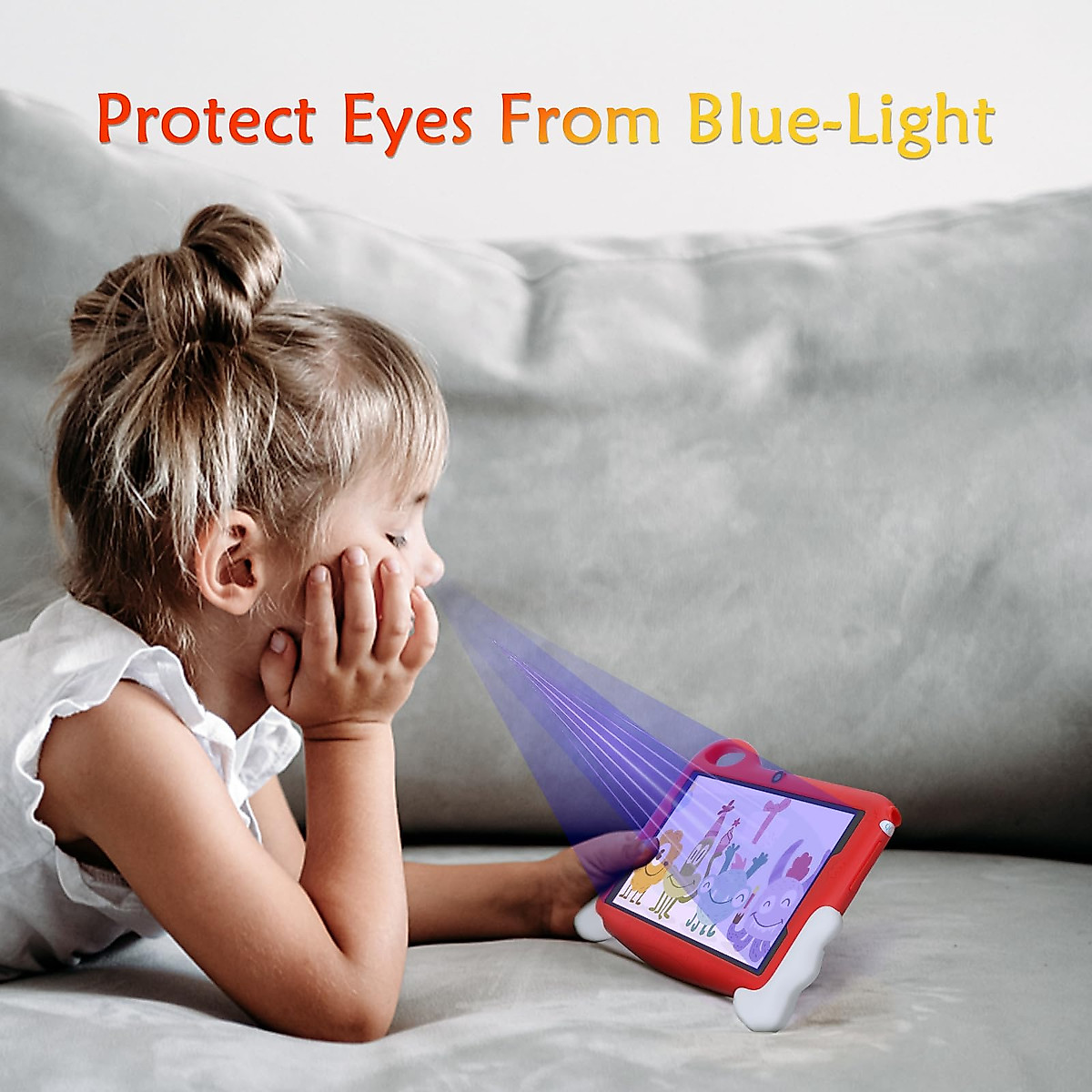 C idea Android 13.0 Tablet for Kids Age 2-5,7 inch Kids Tablet,Toddler Tablet with 2GB RAM 32GB ROM 1TB Expand/HD IPS Display with Eyes Protection Model/GMS/IWAWA for Children (Red)