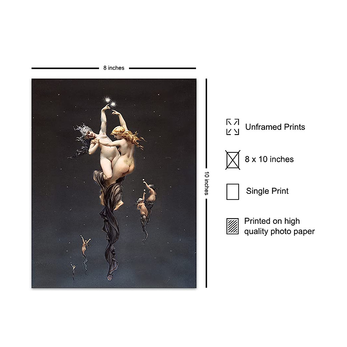 Pagan Fairy Decorations - Celtic Woman Mythology Wall Art - Witches Witch Decor - Celestial Witchcraft Wicca Wiccan Witchy Room Decor - Paganism Black Magic - Goth Gothic Home Decor