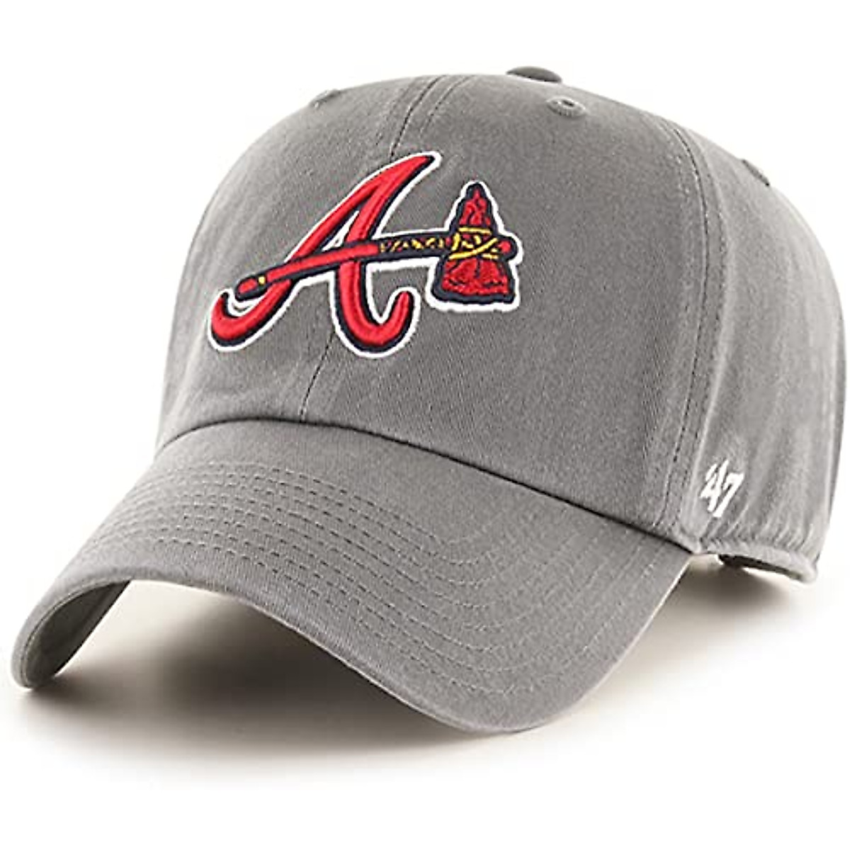 Atlanta Braves Dark Gray Clean Up Adjustable Hat, Adult One Size Fits All