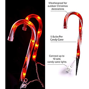 Christmas Candy Cane Pathway Makers Lights, 10inch Set of 10 Candy Canes Lights Outdoor, TIGOMOOV Candy Cane Lights Christmas Decorations Outdoor for Yard,Garden