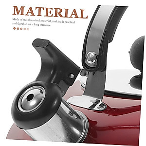 PRETYZOOM Whistling Buzzing Kettle Japanese Tea Kettle Stovetop Teapot Japanese Hemispherical Stove Teapots Espresso Machines Metal Large Teapot Red Classic Stainless Steel Blooming