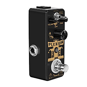 Amuzik Plexion Distortion Pedal for Guitar & Bass with Bright and Normal Mode True Bypass, AK-324
