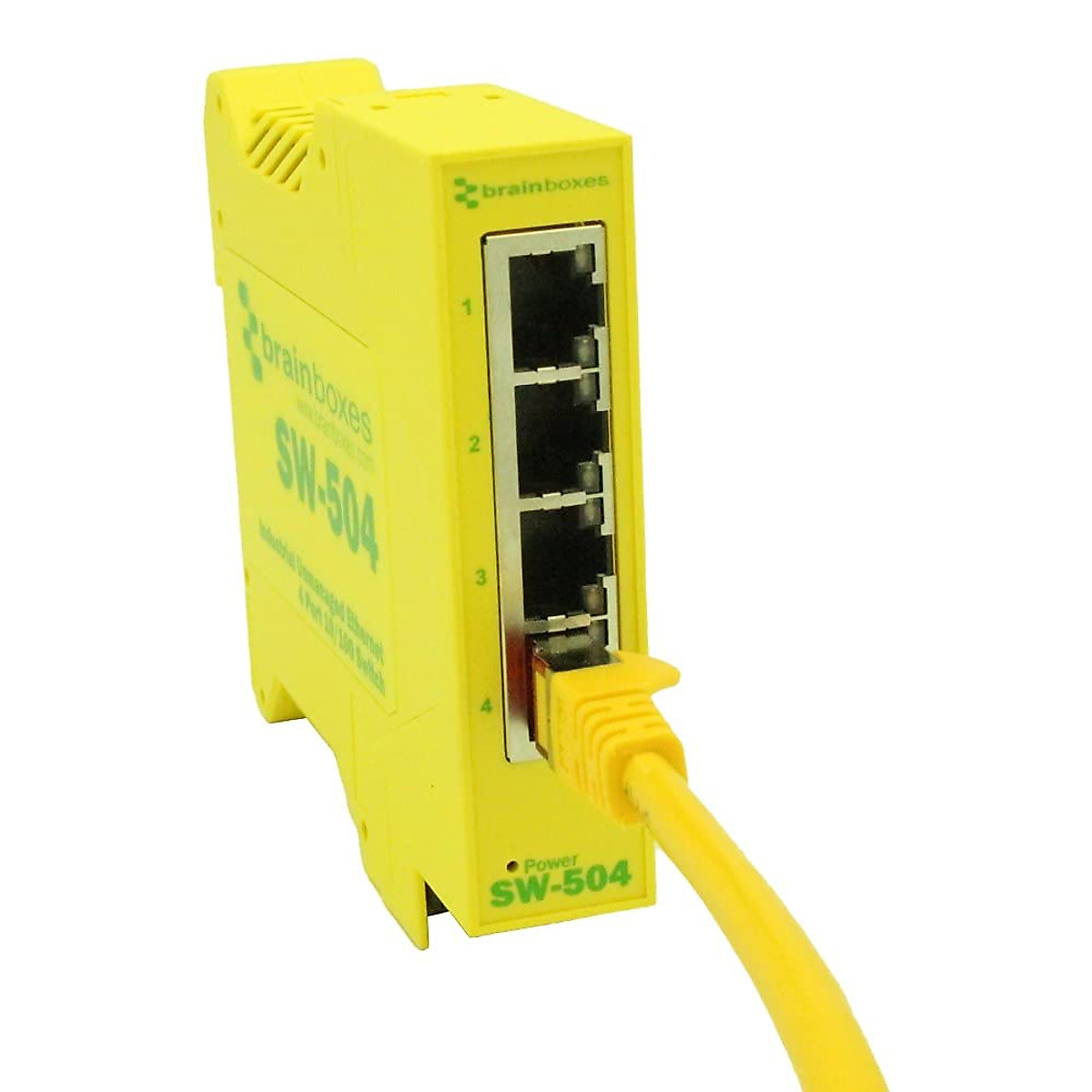 Brainboxes Switch - 4 Ports - DIN Rail mountable (SW-504)