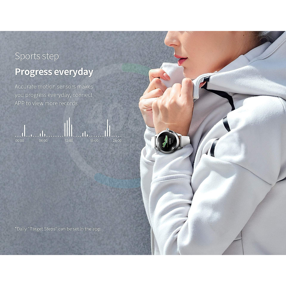 Smart Touch KW10 Ladies Smart Watch, IP68 Waterproof, Bluetooth | Sleep & Heart Rate Monitor, Pedometer, Physiological Reminder, Remote Camera| Smartwatch for Women w/Changeable Wrist Bands (White)