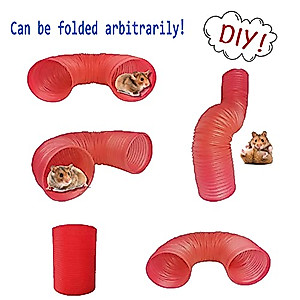 Hamster Fun Tunnel Guinea Pigs Tube 3 Pack Grass Balls with Apple Sticks Toys Hiding Training Exercising for Chinchillas Ferrets Guinea Pigs Gerbils Hamsters Dwarf Rabbits