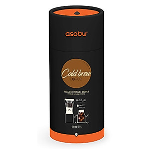 asobu Coldbrew Portable Cold Brew Coffee Maker With a Vacuum Insulated 34oz Stainless Steel 18/8 Carafe Bpa Free (Black)