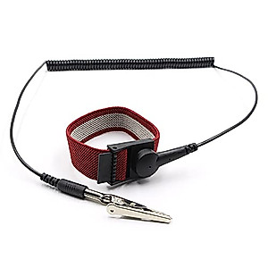 Anti Static Wrist Strap with grounding Wire ESD Anti Static Wristband Adjustable Coiled Cord Anti Shock Wristband (4)