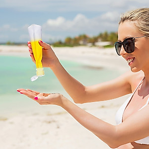 Outus 18 Pcs Travel Pouches for Toiletries Portable Travel Size Refillable Stand up Pouch Travel Fluid Makeup Packing Bag for Shampoo Conditioner Lotion Soap Liquids(30 ml, 50 ml, 100 ml)