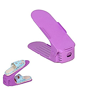 Shoe Slots, Adjustable Double Layer Storage Shoe Organizer Holder, Shoe Rack Holder 3-Level for Closet Organization Ruliyeefu