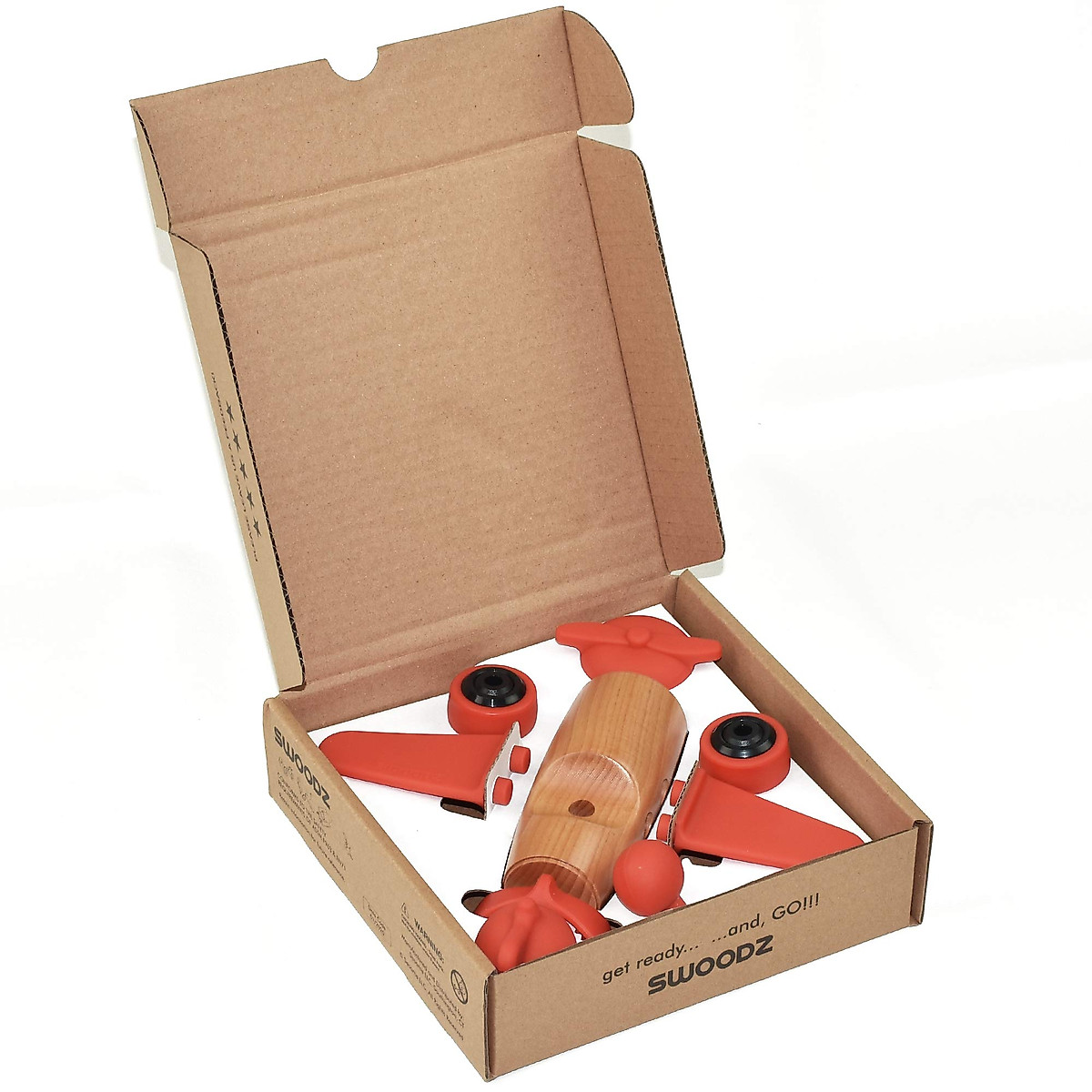 SWOODZ Wooden Toy Vehicles, Take Apart Plane, Assembly Wooden Toys, Wooden Plane, STEM Learning Gifts for 3 4 5 6 Year Olds, Kids, Toddlers, Boys, Girls, Children