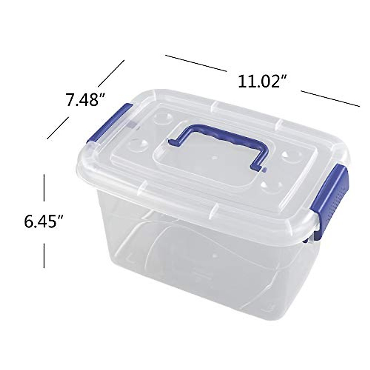 Nesmilers Small Plastic Storage Box with Lid, Clear Storage Box, Set of 6
