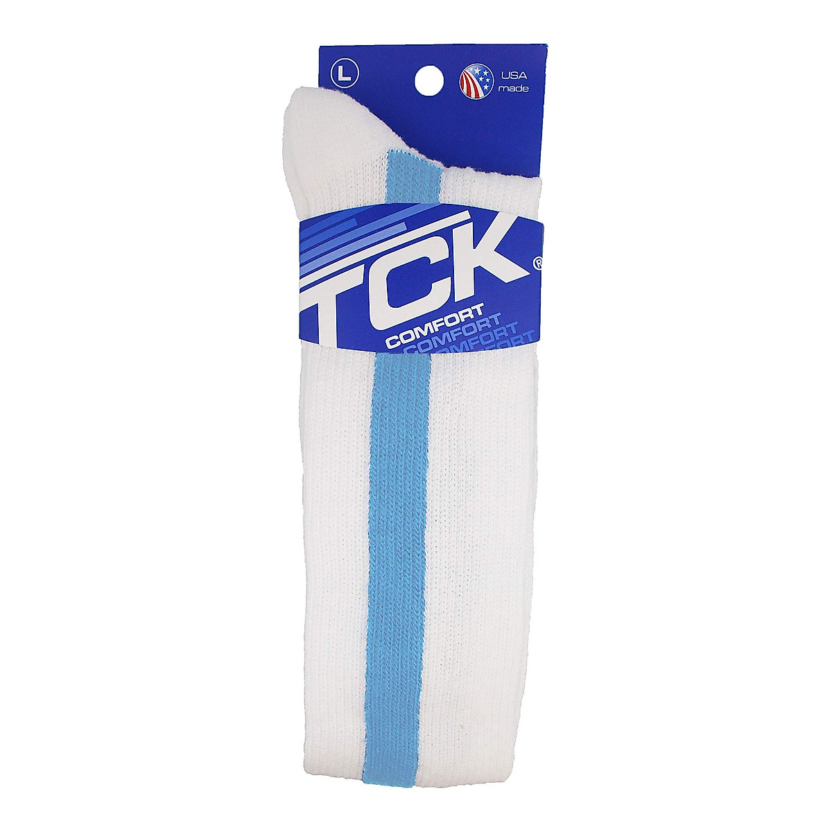 TCK 2-n-1 Premium Baseball Stirrup Socks (Columbia Blue, Large)