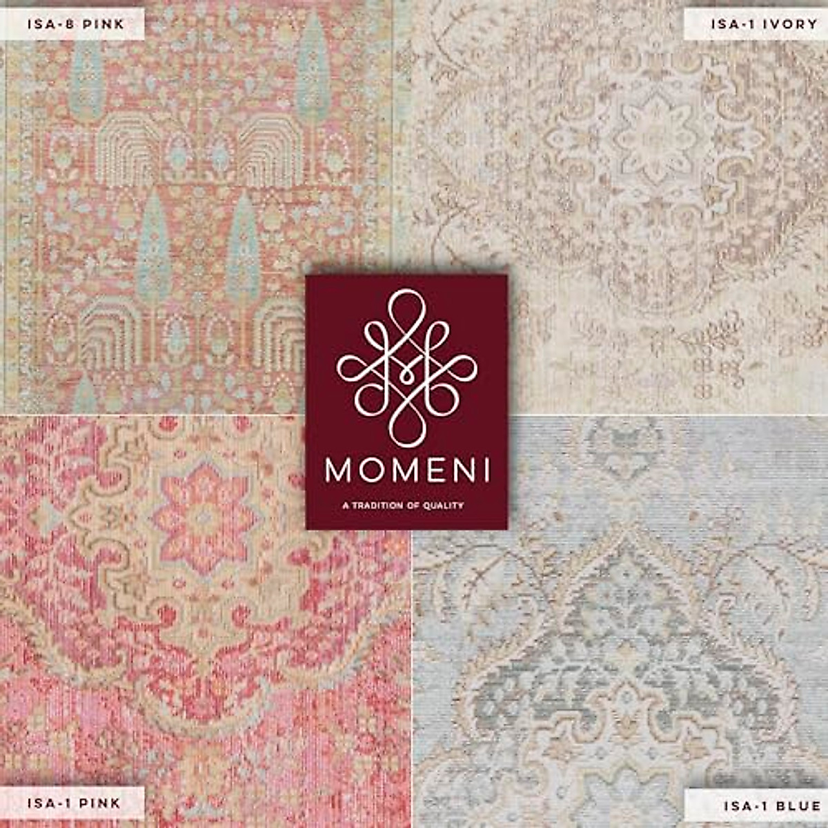 Momeni Rugs Isabella Traditional Medallion Flat Weave Area Rug, 9'3" X 11'10", Blue