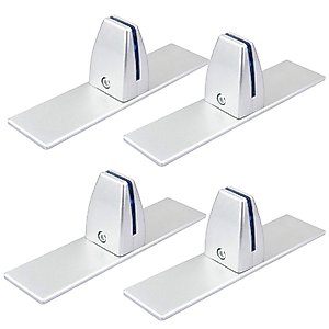 MOUNTAIN_ARK 4 Pack T Shaped Office Desk Partition Clamp, Sneeze Guard Bracket Support, Aluminum