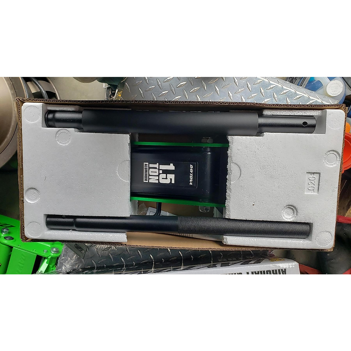 Professional Racing Low Profile Aluminum Floor Jack 1.5 Ton (3,000 lbs) Daytona, Green & Black