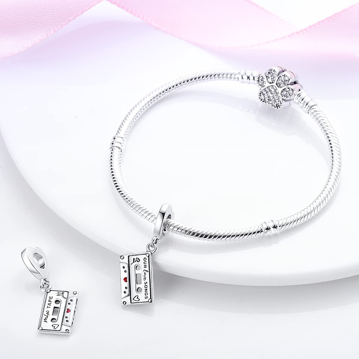 Hapour 925 Sterling Silver Charms for Charm Bracelets Necklace European Jewelry Pendant Beads Charm for Women Mom