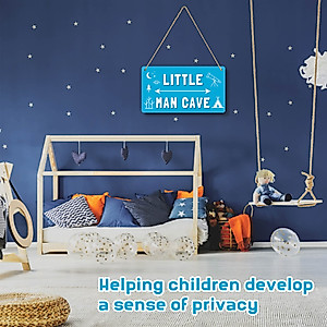 Little Man Cave, Toddler Boy Room Decor, PVC Plastic Decoration Hanging Sign, Water proof, Kids Room Signs For Door
