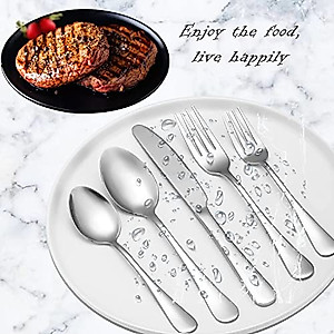 Forks,Dinner Forks, Set of 5 Top Food Grade Stainless Steel Silverware Forks, Table Forks, Flatware Forks,8 Inches, Mirror Finish & Dishwasher Safe, New Apartment Essentials Cutlery Set